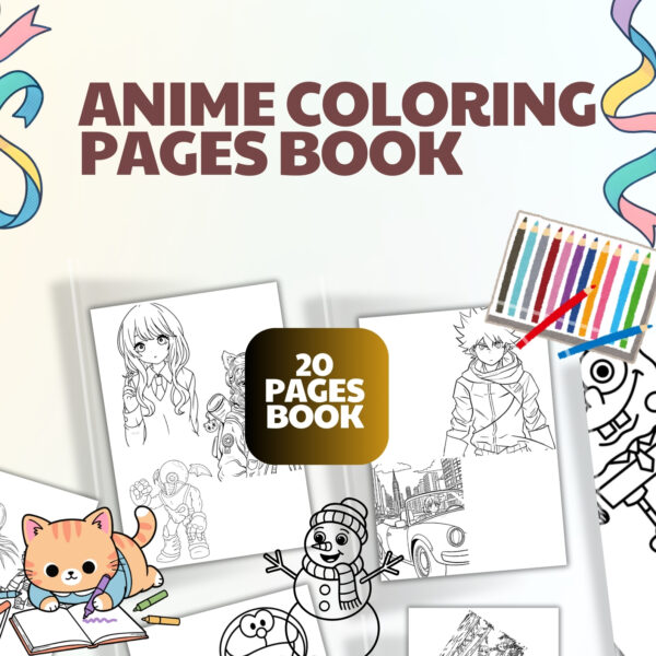 Anime Coloring Pages | 20 Printable A4 PDF Instant Download