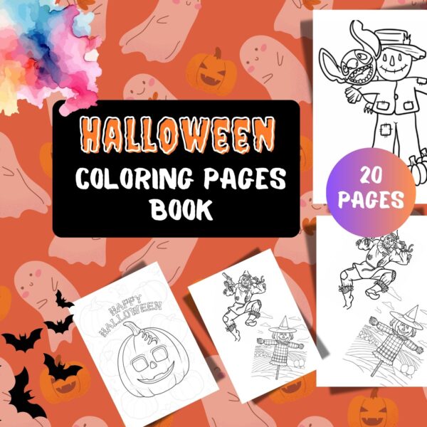 Halloween Coloring Pages PDF Printable A4 | 20 Pages