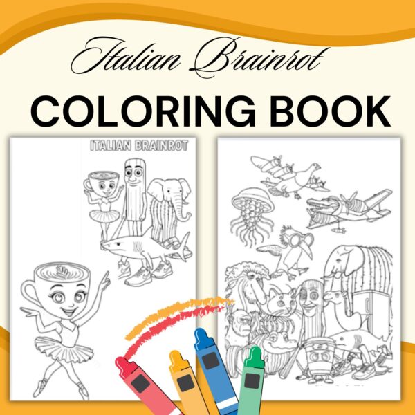 Italian Brainrot Coloring Pages | 20 Printable PDF Pages