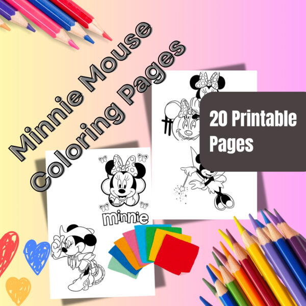 Minnie Mouse Coloring Pages | 20 Printable A4 PDF Download