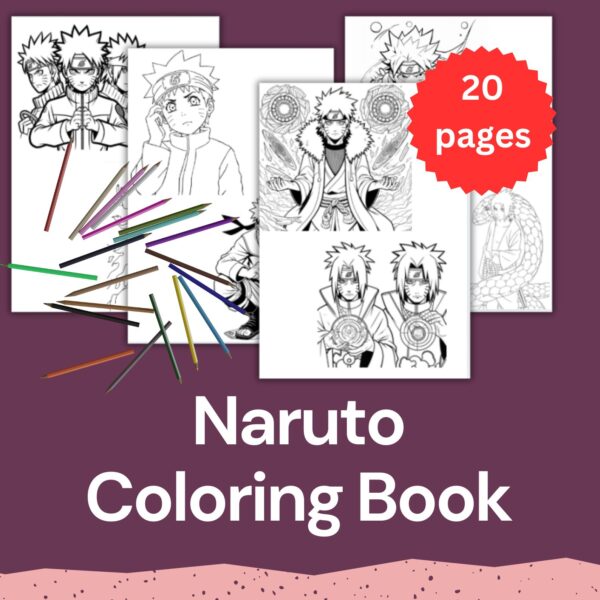 Naruto Coloring Pages | 20 Printable PDF Digital Download