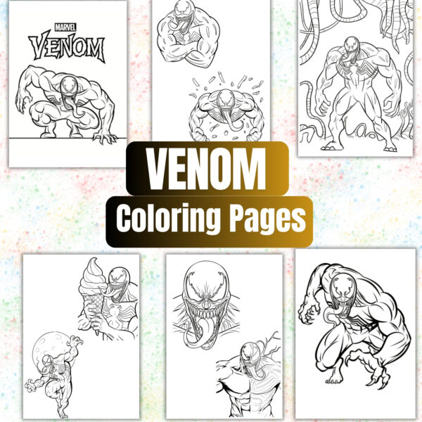 Venom Coloring Pages | 20 Printable A4 PDF Instant Download